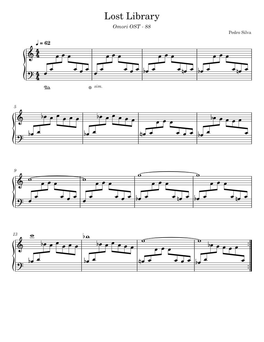 Omori - Lost Library Sheet Music for Piano (Solo) easy | MuseScore.com