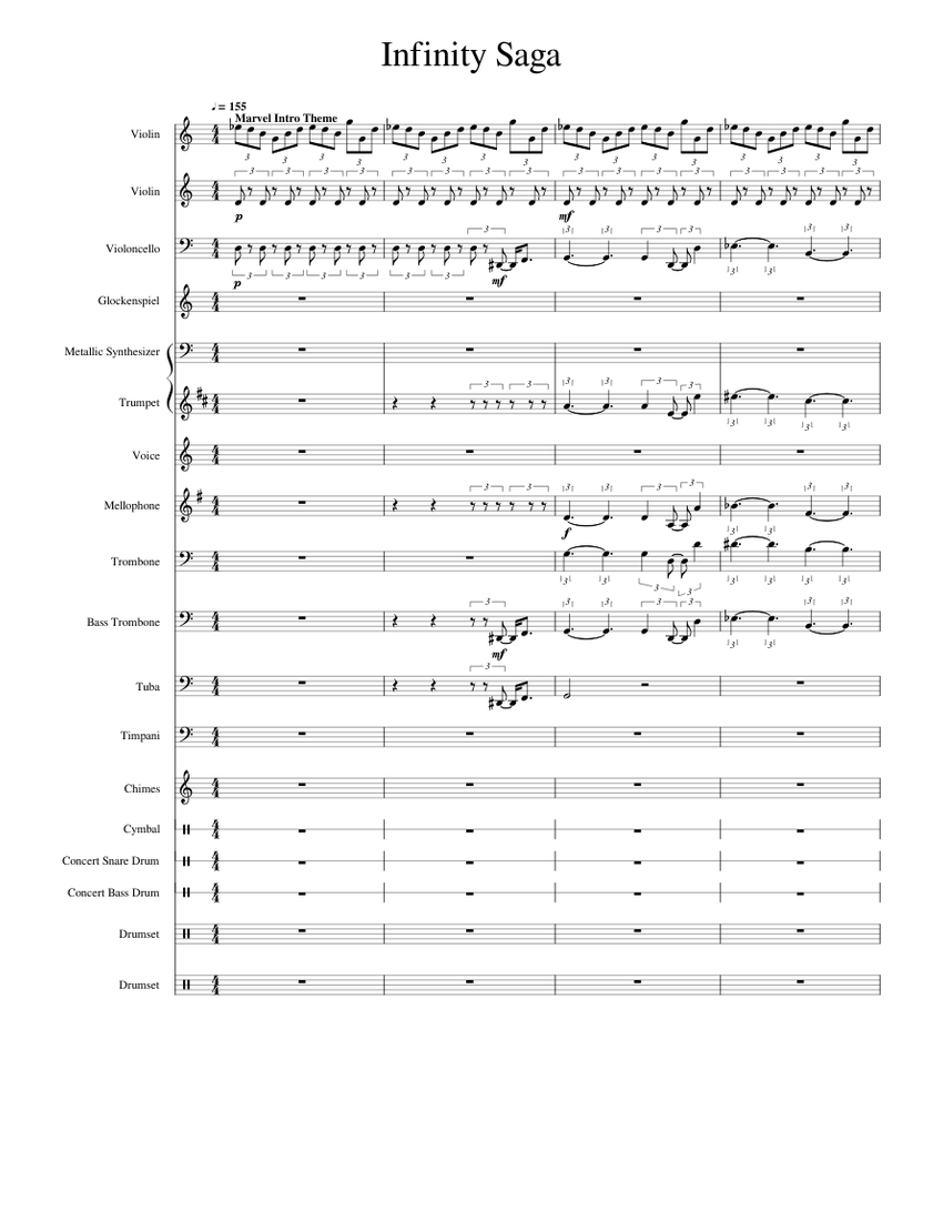 Marvel Superhero Medley (Work in Progress) Sheet music for Trombone ...
