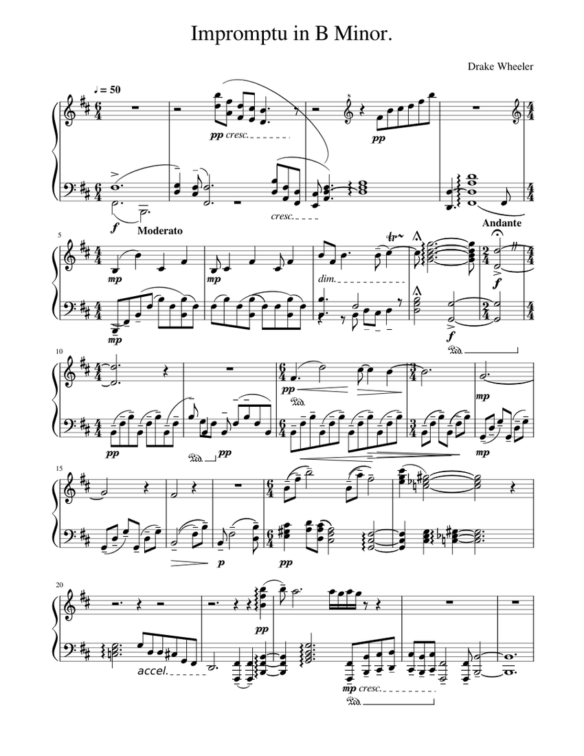 Impromptu in B Minor. Sheet music for Piano (Solo) | Musescore.com