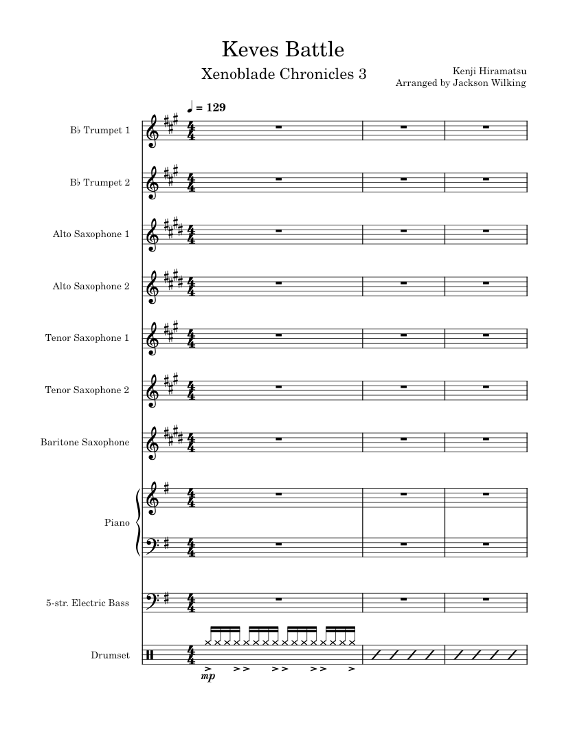 Keves Battle Jazz Arrangement Sheet Music with Chords for Piano ...