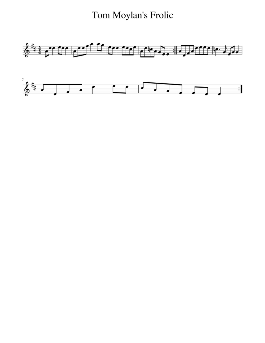 Tom Moylan's Frolic Sheet music for Piano (Solo) | Musescore.com