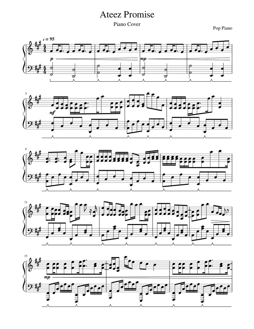 Ateez Promise Advanced Sheet music for Piano (Solo) | Musescore.com
