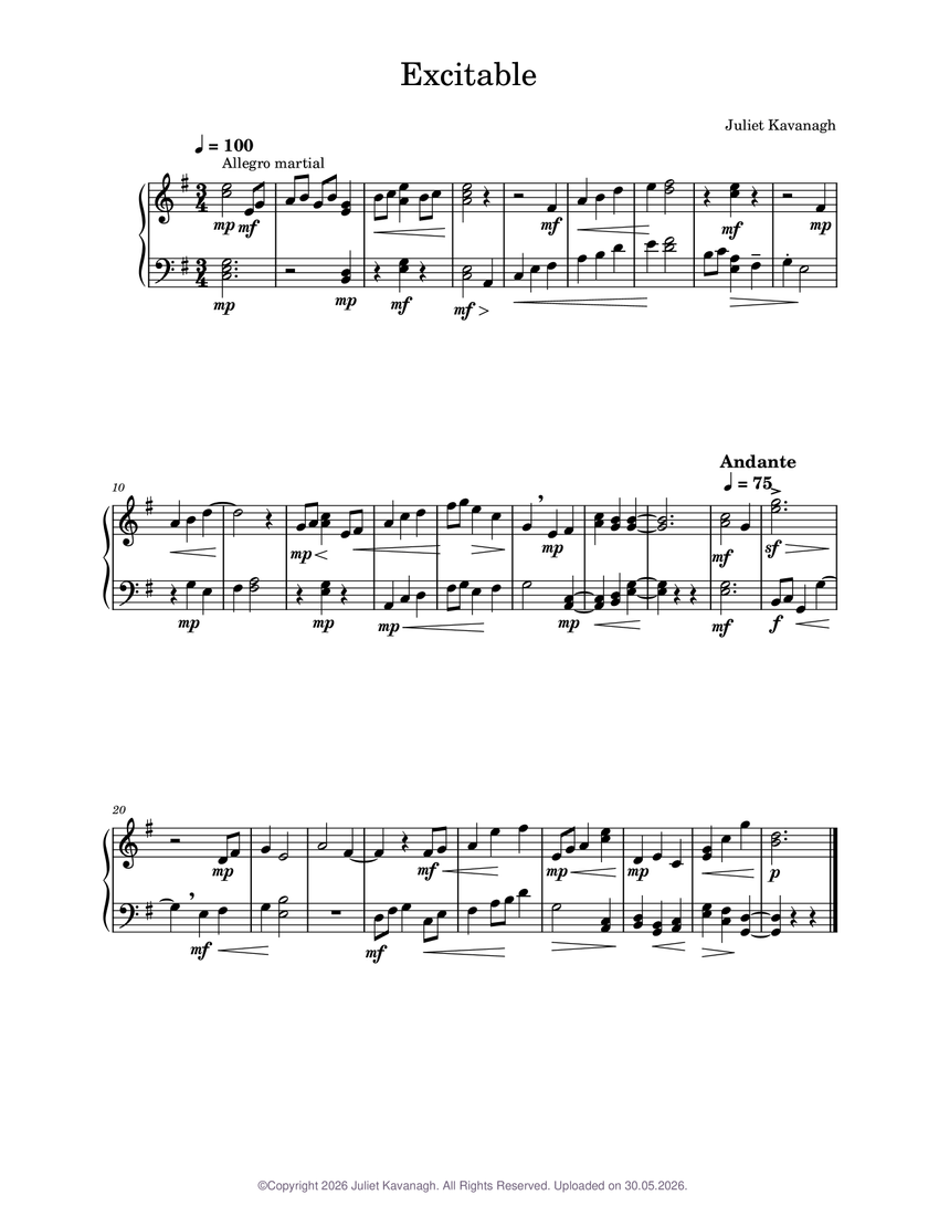 Excitable Sheet Music for Piano (Solo) Easy | MuseScore.com