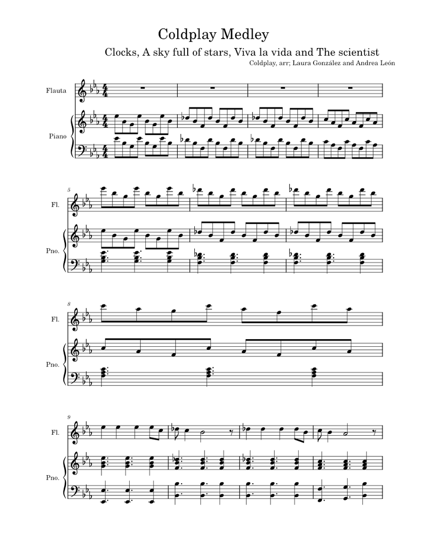 Coldplay Medley – Coldplay Coldplay_Medley Sheet music for Piano, Flute ...