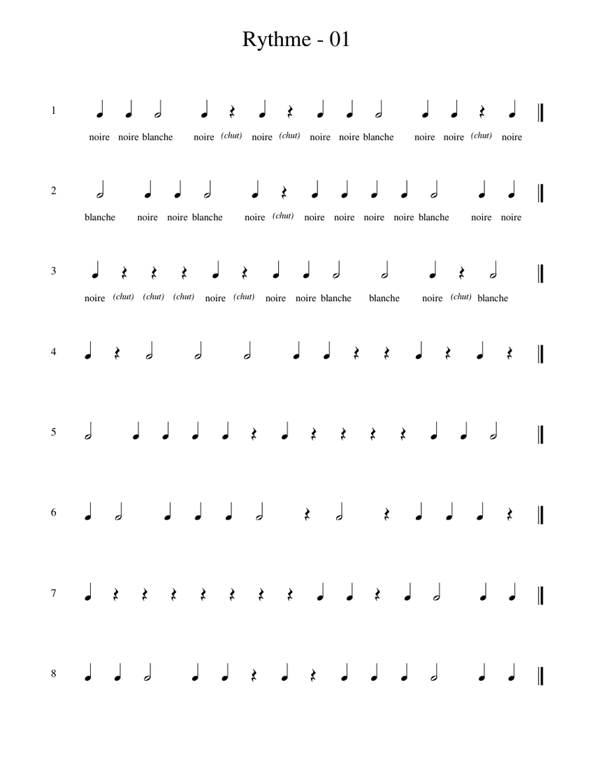 Rythme - 01 Sheet music for Piano (Solo) | Musescore.com