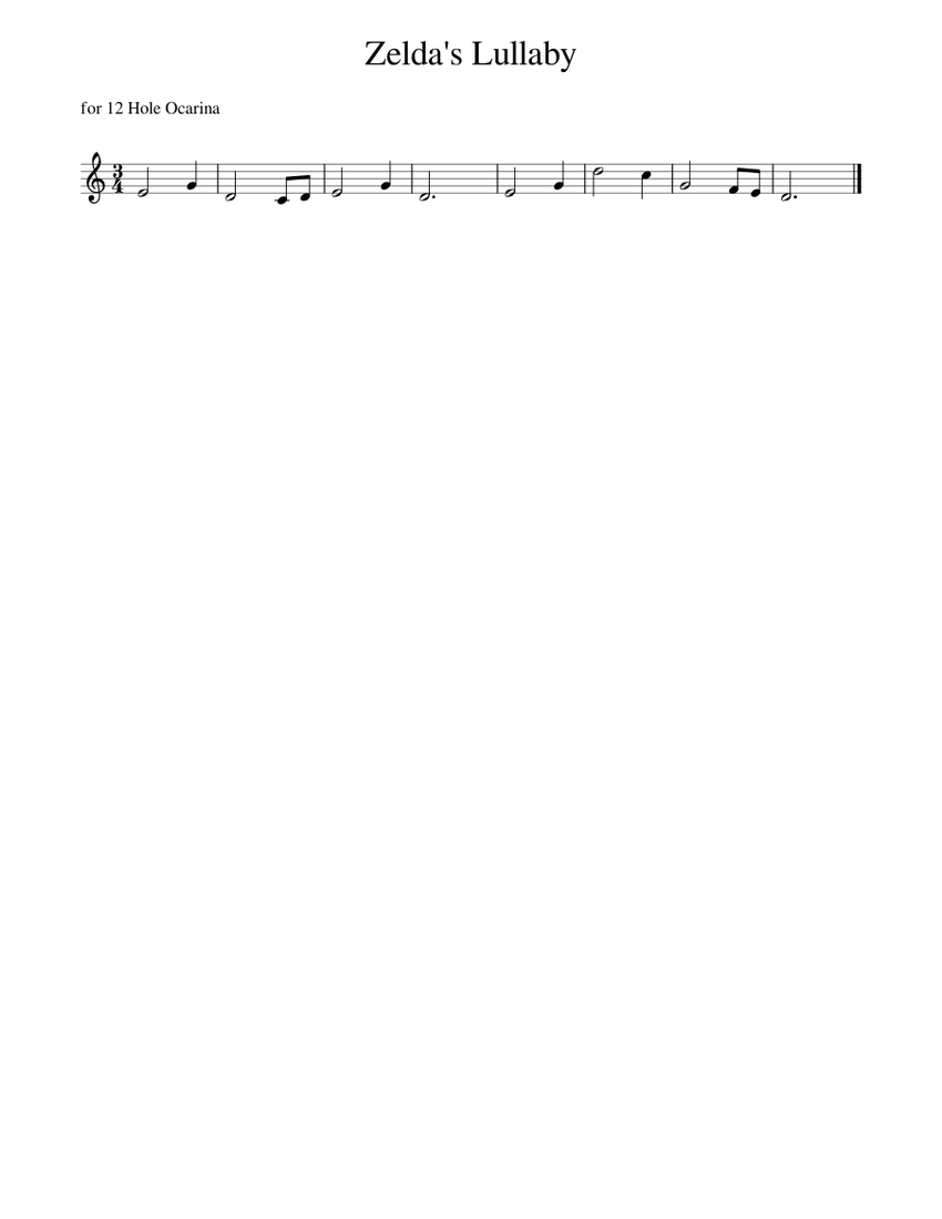 Zelda's Lullaby Sheet music for Piano (Solo) Easy | Musescore.com