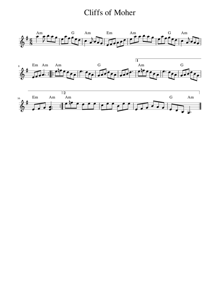 Cliffs of Moher Sheet music for Piano (Solo) Easy | Musescore.com