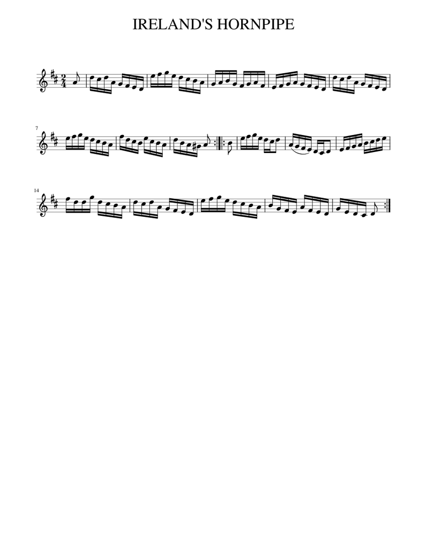 IRELAND'S HORNPIPE Sheet music for Piano (Solo) Easy | Musescore.com
