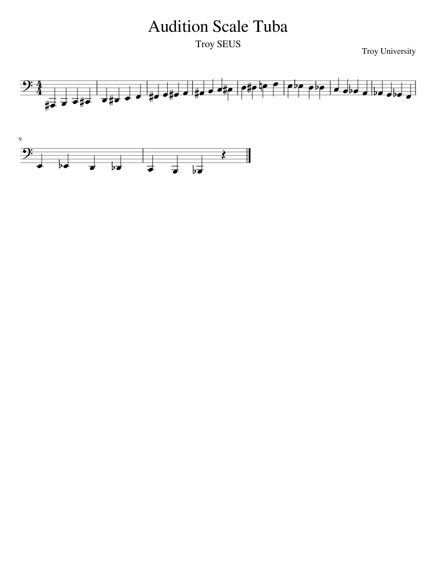 Audition Scale Tuba Sheet music for Tuba (Solo) | Musescore.com