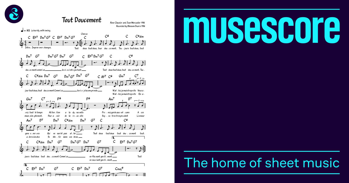 Tout Doucement Sheet Music with Chords for Piano (Solo) easy ...