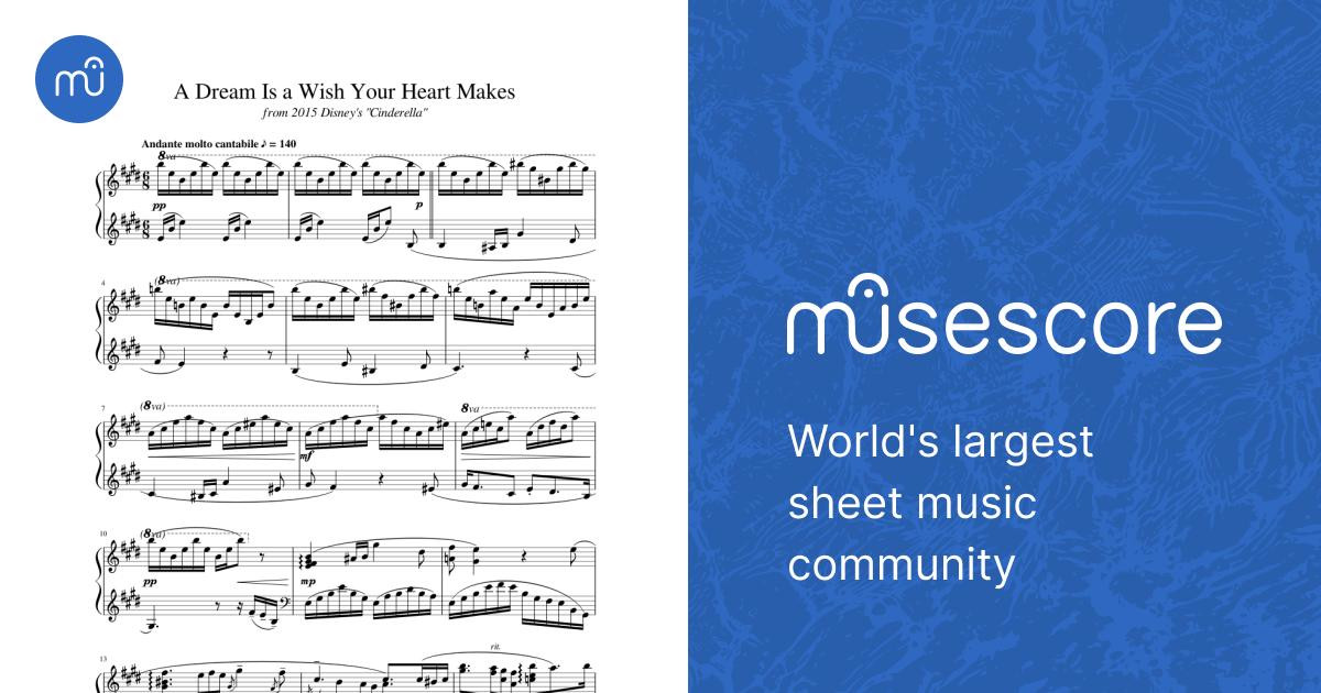 A Dream Is A Wish Your Heart Makes Sheet Music for Piano (Solo ...