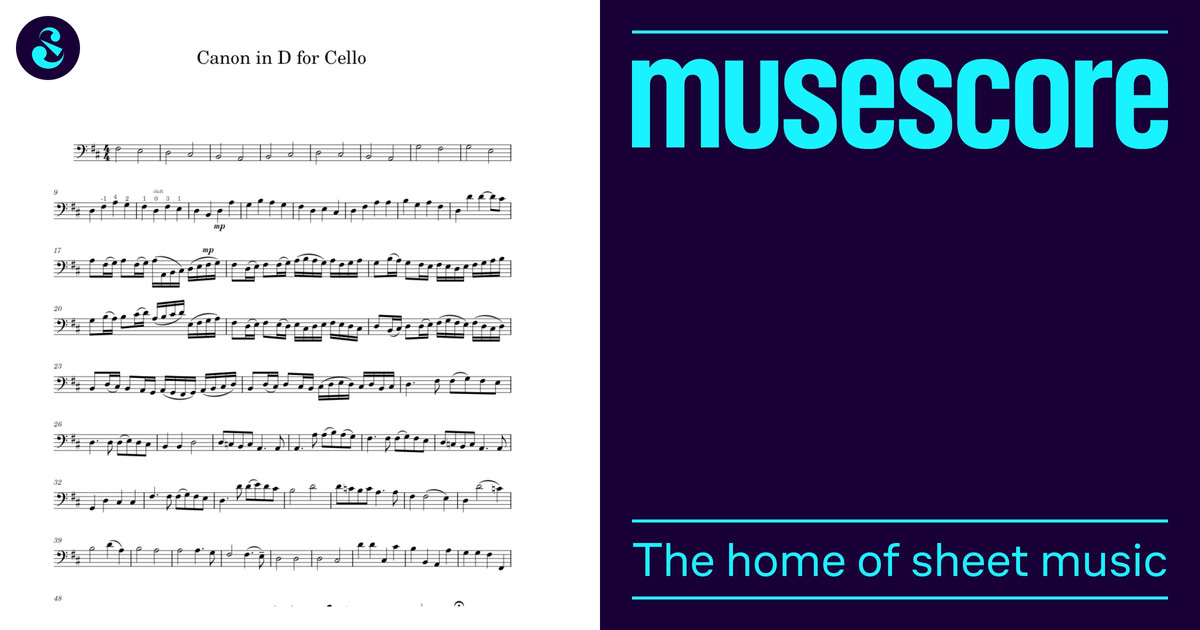 Canon in D for Cello Sheet music for Cello (Solo) | Musescore.com