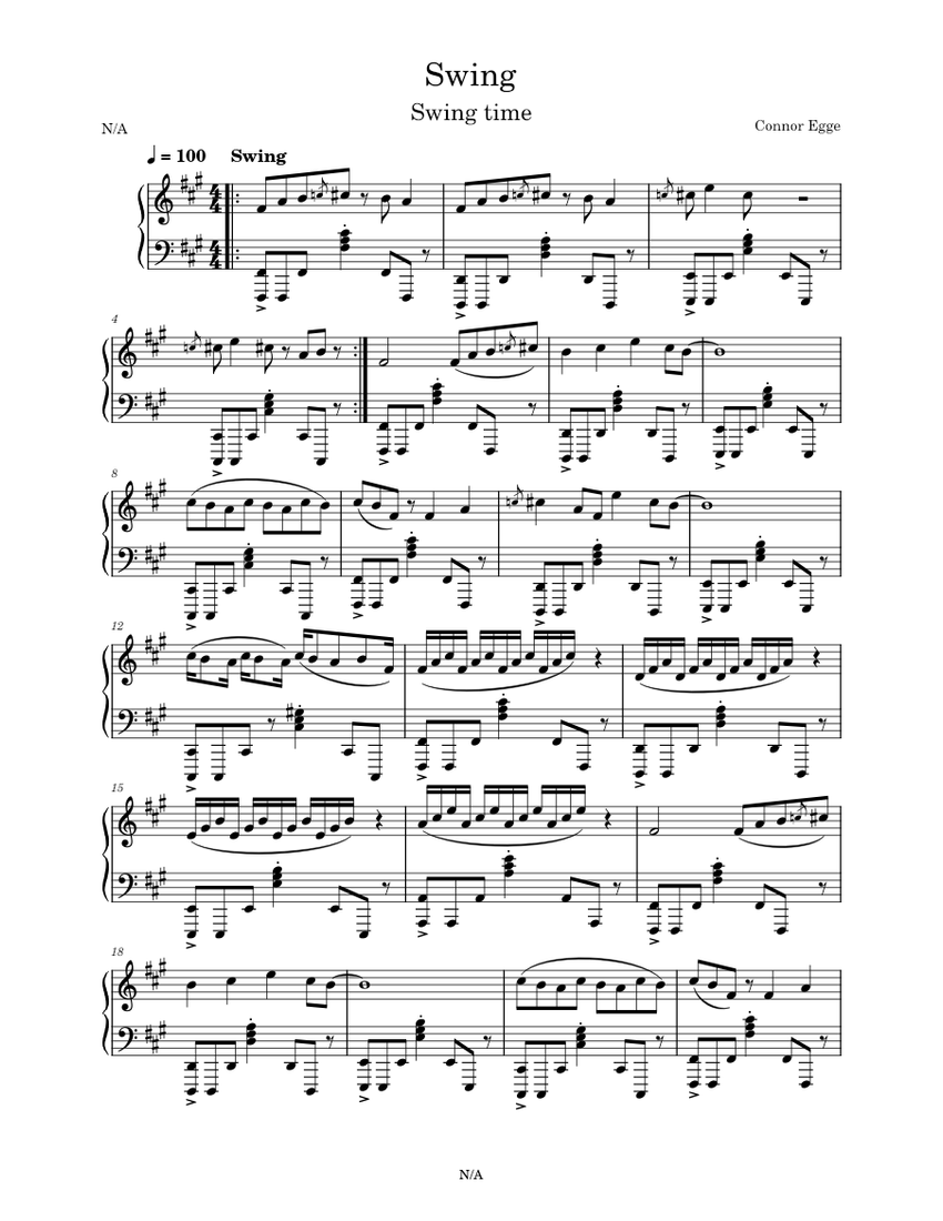 Swing Sheet music for Piano (Solo) | Musescore.com