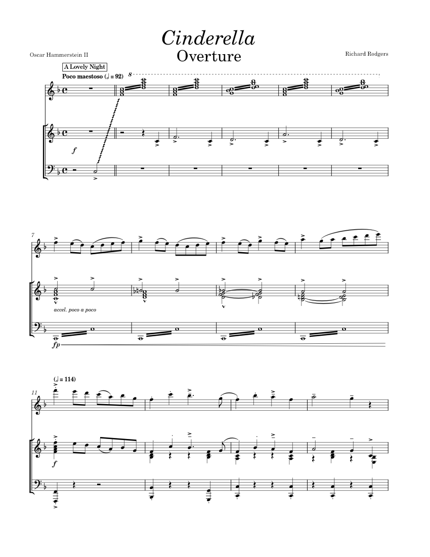 Cinderella: Overture – Rodgers & Hammerstein Sheet Music with Chords ...