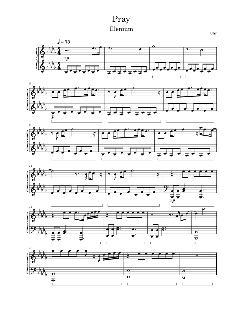 Pray - Illenium Sheet Music for Piano (Solo) easy | MuseScore.com