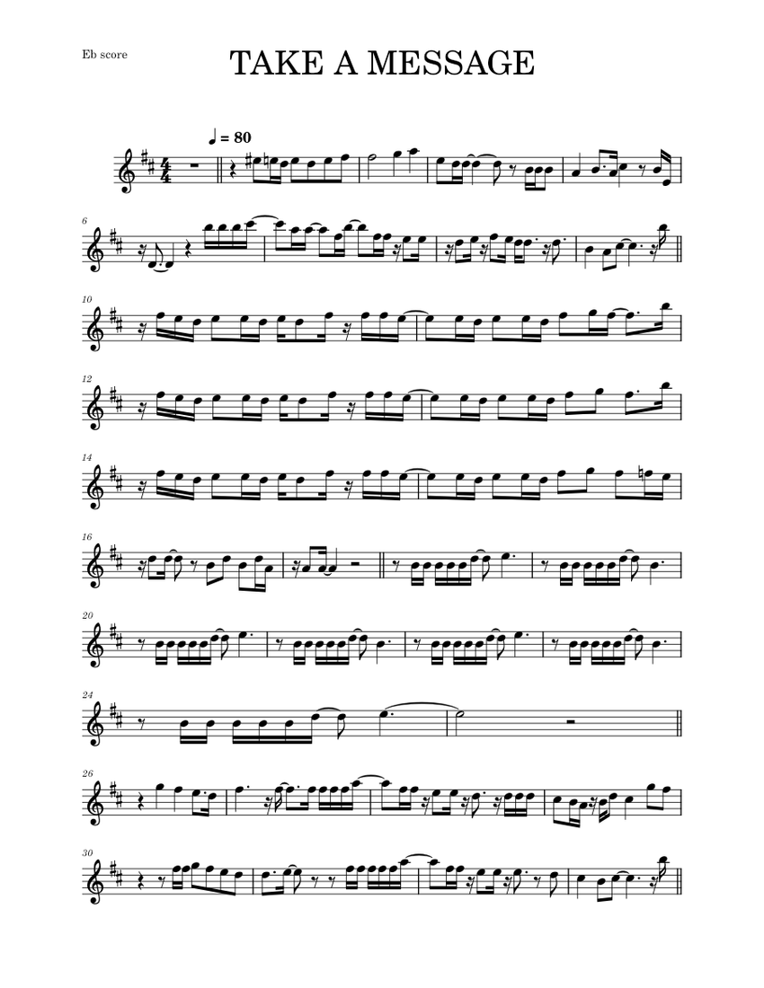 Take a message – Remy Shand (ALTO SAX RMX) Sheet music for Saxophone ...