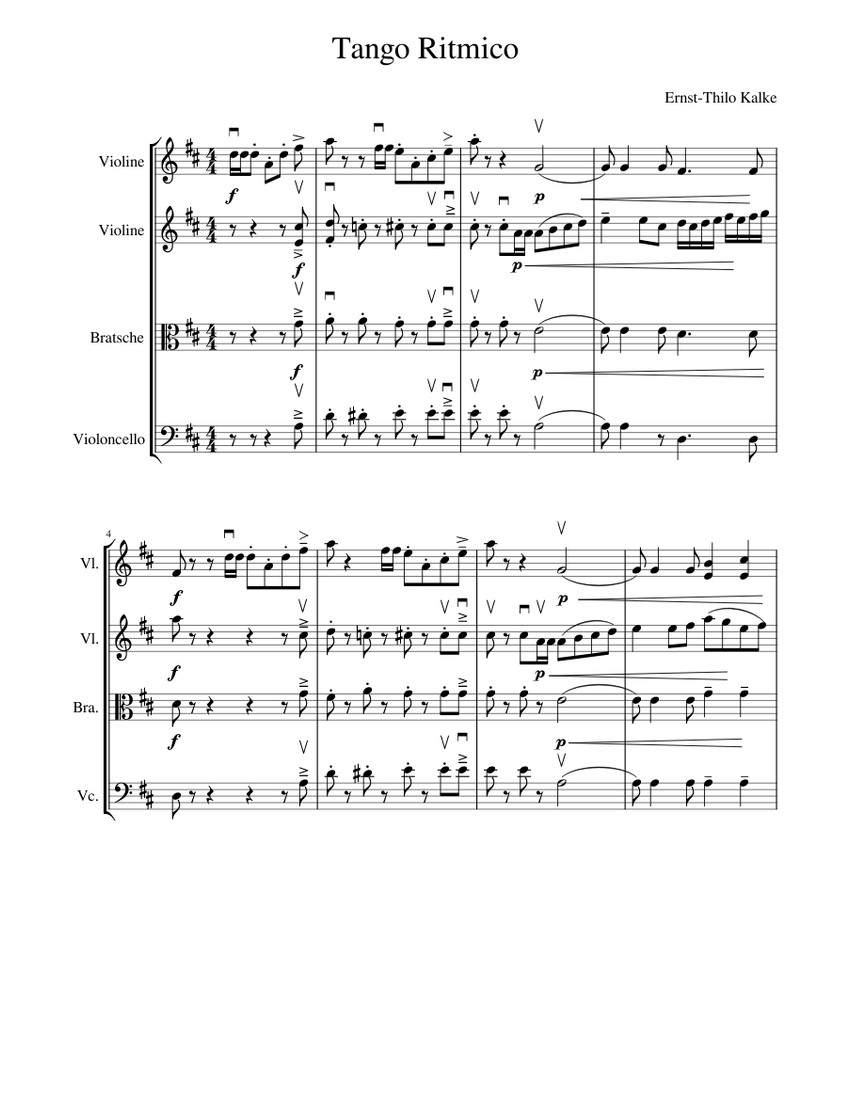 Tango Ritmico partitur Sheet music for Violin, Viola, Cello (String ...
