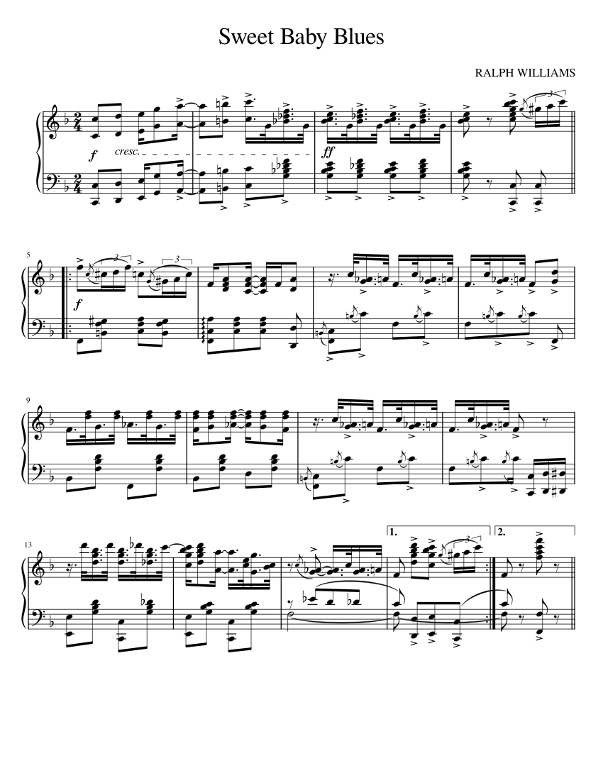 Sweet Baby Blues (1917) Sheet Music for Piano (Solo) | MuseScore.com