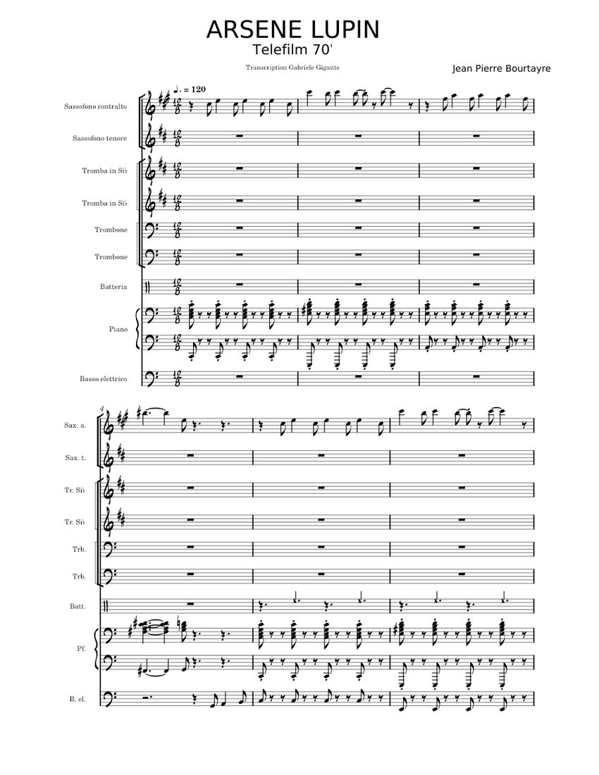 Arsene Lupin 1970 Original Theme – Jean-Pierre Bourtayre - piano tutorial