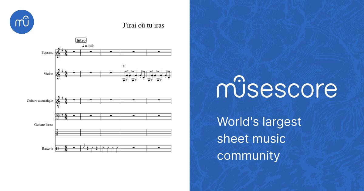 J'irai où tu iras – Celine Dion Sheet Music and Tab with Chords for ...