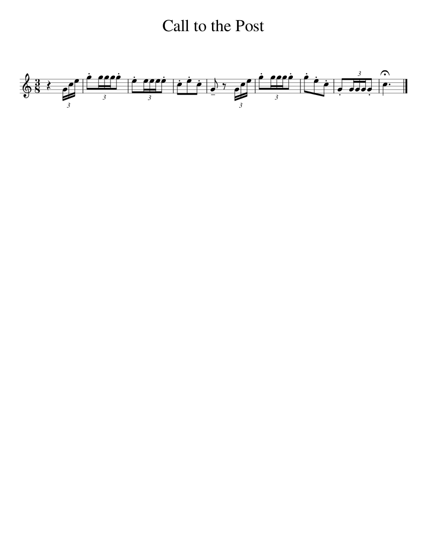 Call to the Post Sheet Music for Trumpet in b-flat (Solo) | MuseScore.com