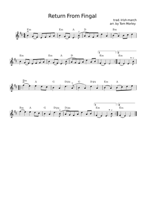 Return From Fingal Sheet Music for Piano (Solo) easy | MuseScore.com
