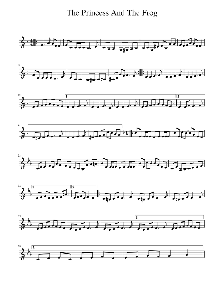 The Princess And The Frog Sheet music for Piano (Solo) | Musescore.com