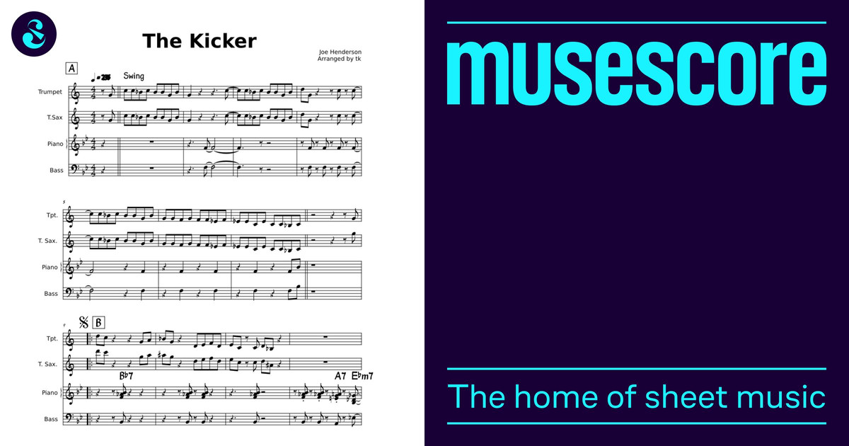The Kicker Sheet Music for Piano, Saxophone tenor, Bass guitar, Trumpet ...