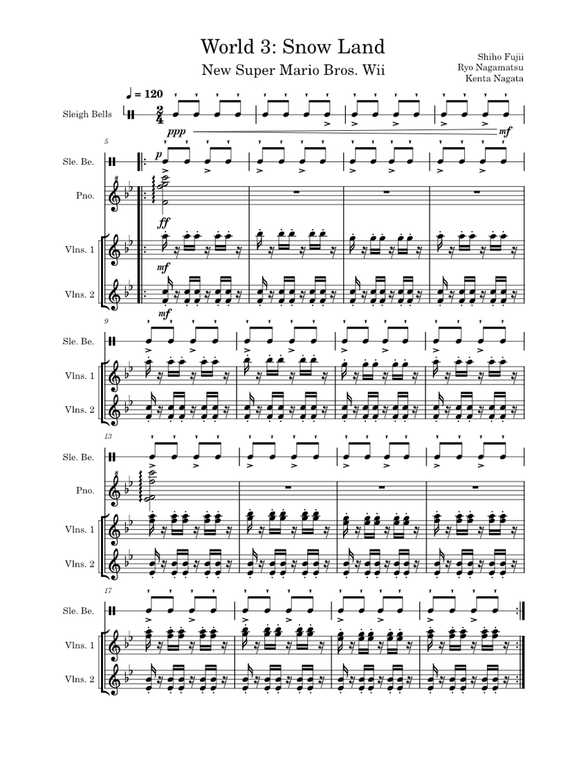 World 3 (Snow Land) from NSMBW - Shiho Fujii, Ryo Nagamatsu, Kenta ...