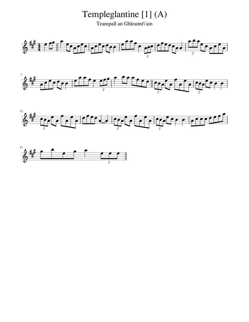 Templeglantine [1] (A) Sheet music for Piano (Solo) | Musescore.com