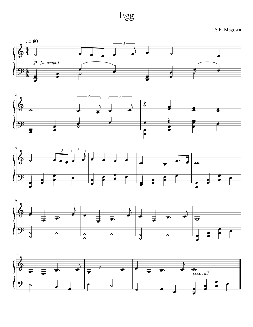 Egg Sheet music for Piano (Solo) | Musescore.com