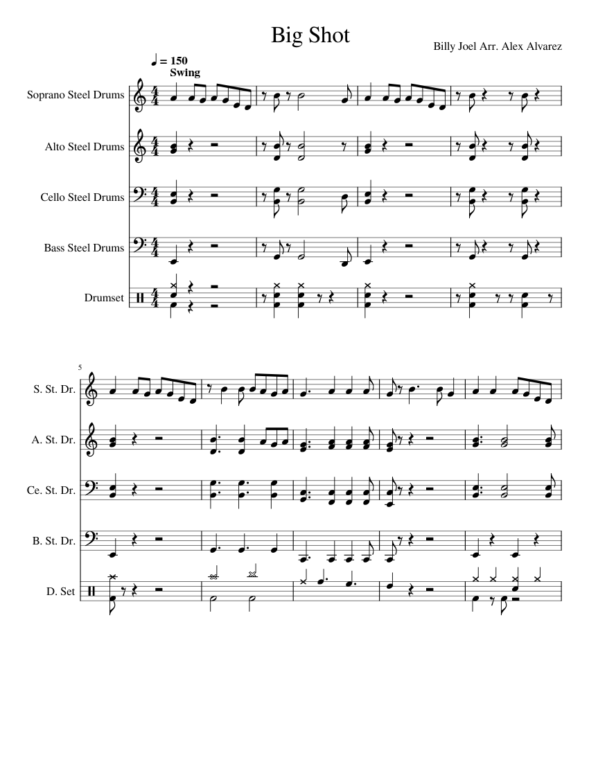 Big Shot Steel Drum Sheet Music for Drum group, Steel drums (Percussion ...