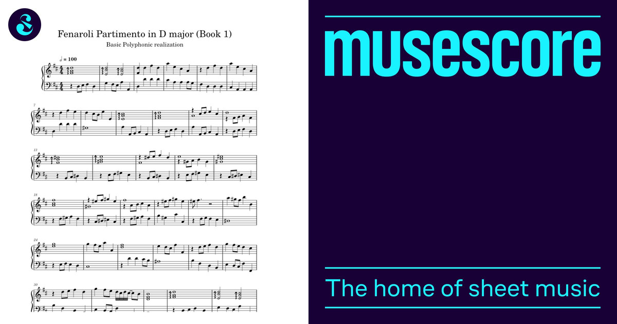 Fenaroli Book 1 number 9 - Basic polyphonic realization Sheet music for ...
