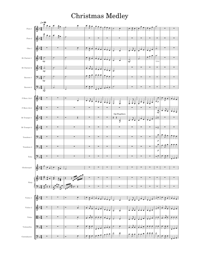 Away in a manger – Misc Christmas Sheet music for Trombone, Tuba, Flute ...