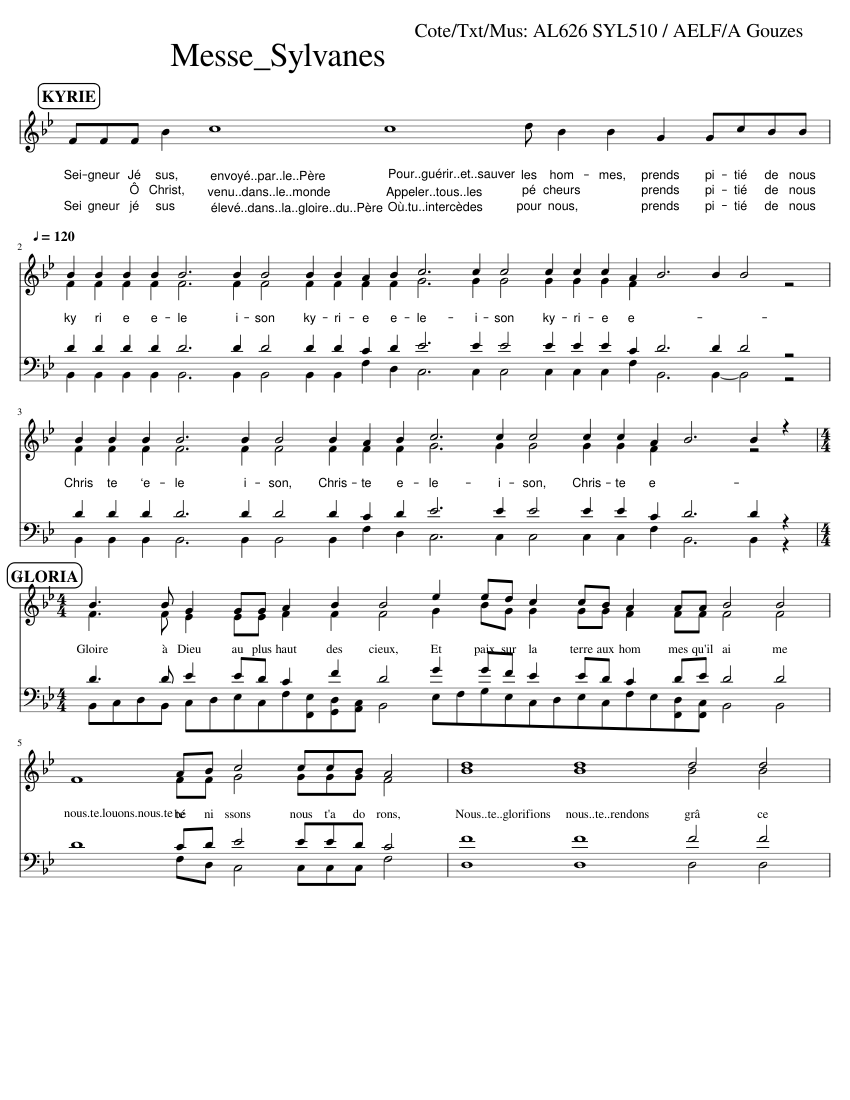 Messe_Sylvanes-syl 510_AL626-DP-V2-SATB – gouzes Sheet Music for Vocals ...