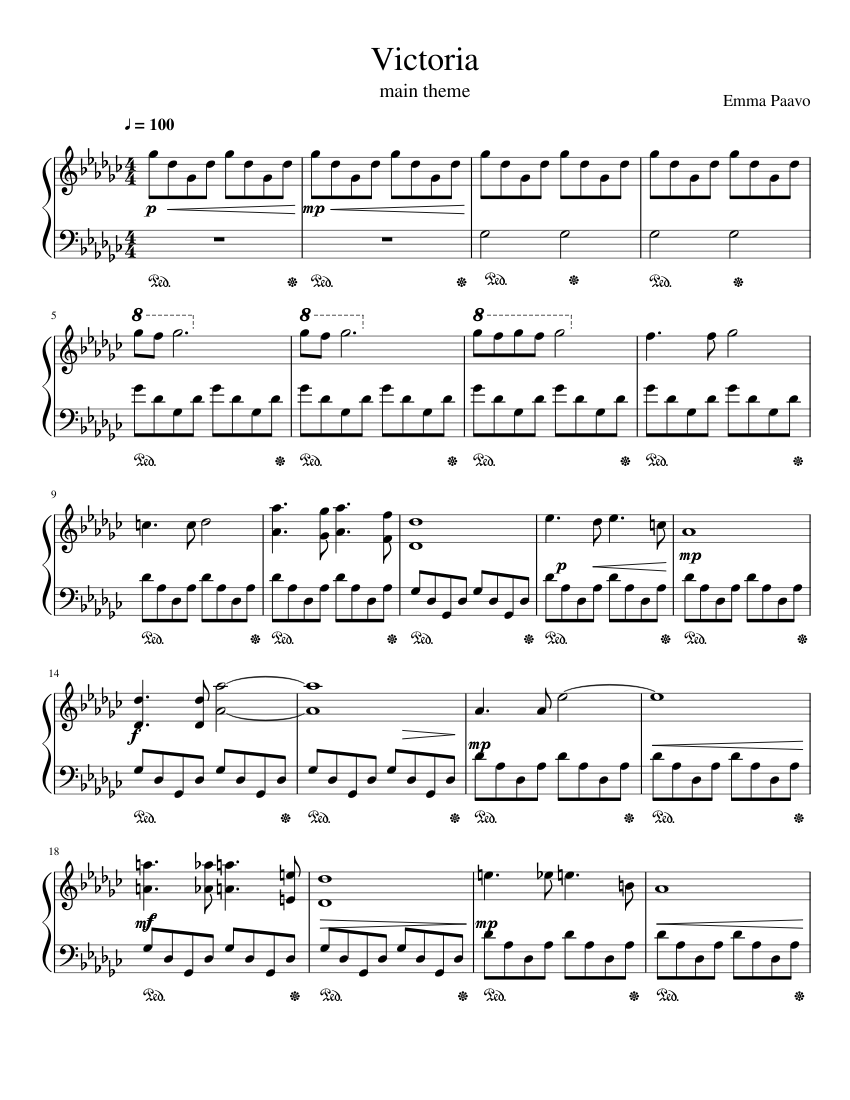 Victoria Main Theme Sheet music for Piano (Solo) | Musescore.com