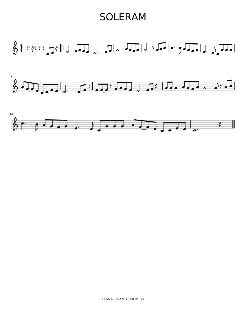 SOLERAM Sheet Music for Piano (Solo) easy | MuseScore.com
