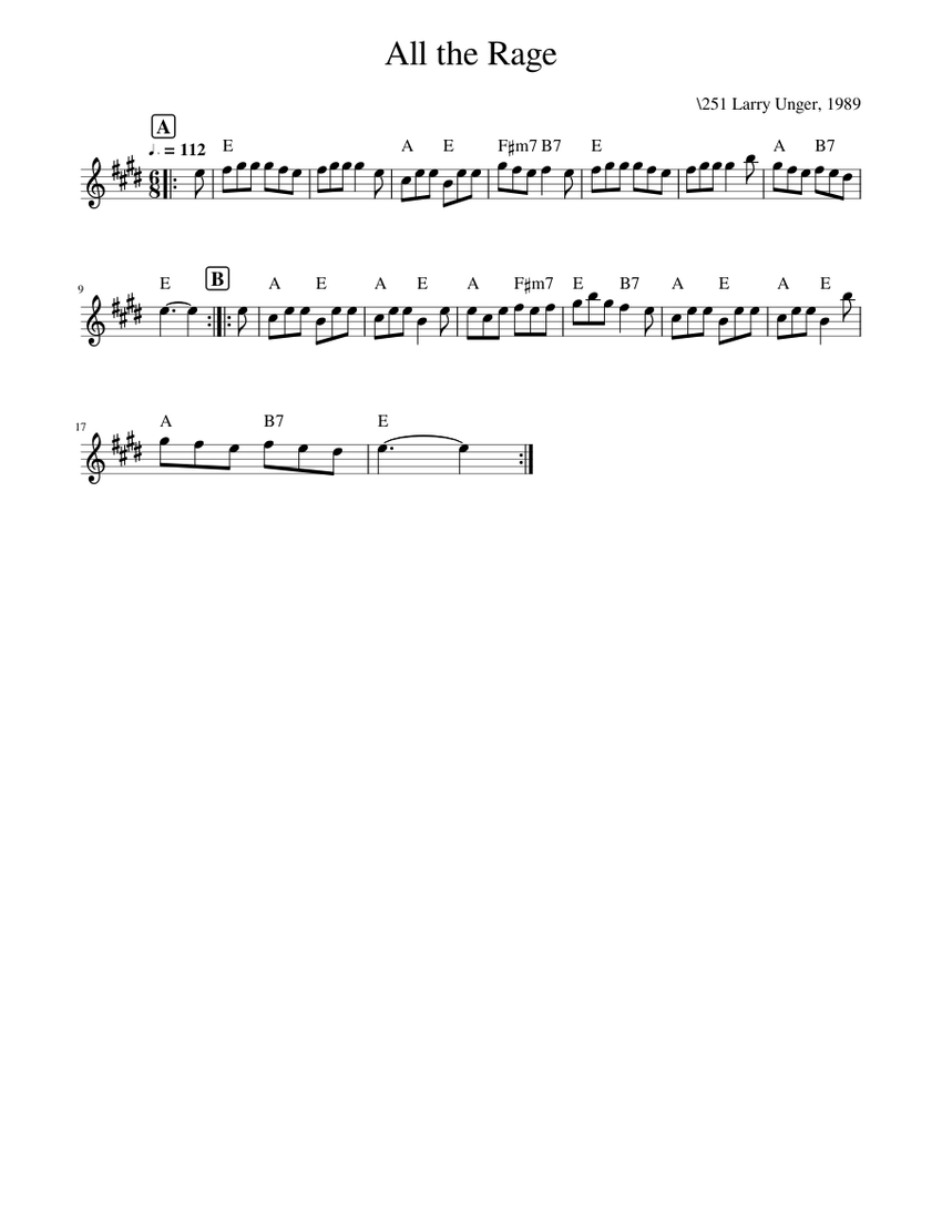 All the Rage Sheet music for Piano (Solo) Easy | Musescore.com