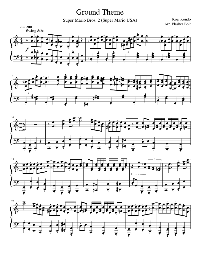 Ground Theme Sheet Music for Piano (Solo) | MuseScore.com