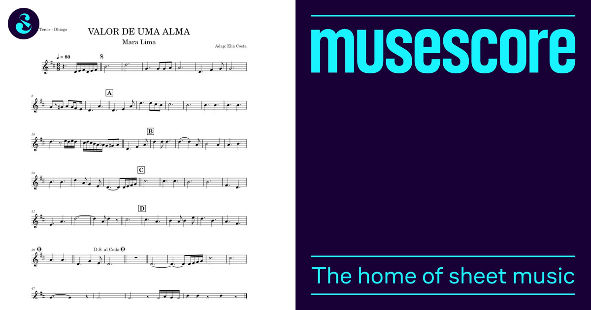 Valor de uma Alma Sheet Music for Voice (other) (Solo) easy | MuseScore.com