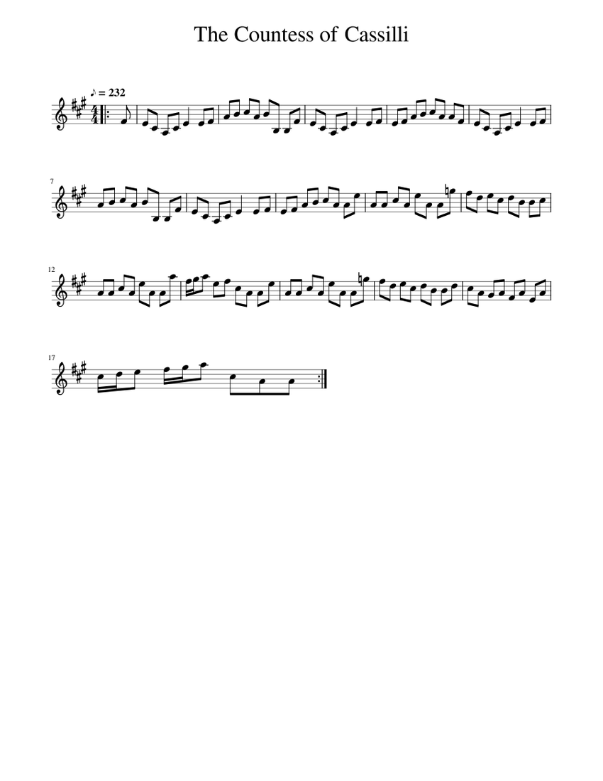 The Countess of Cassilli Sheet music for Piano (Solo) Easy | Musescore.com