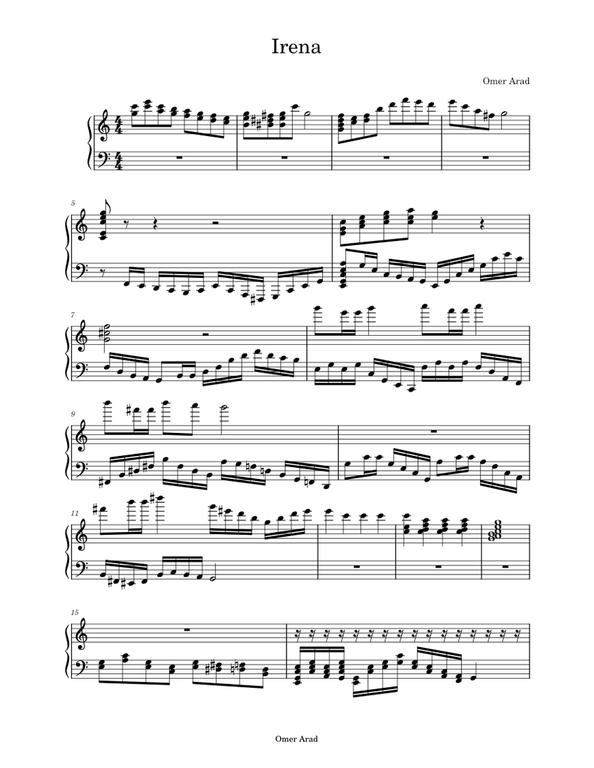 Irena Sheet music for Piano (Solo) | Musescore.com