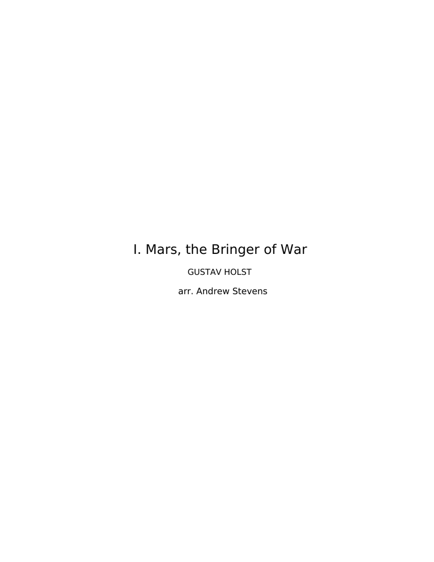 Mars, the Bringer of War Sheet music for Saxophone alto, Saxophone ...