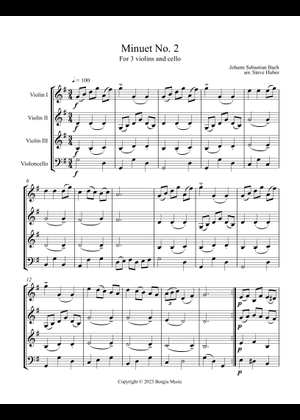 Minuet No. 2 – Johann Sebastian Bach Minuet No. 2 Sheet Music for Cello ...