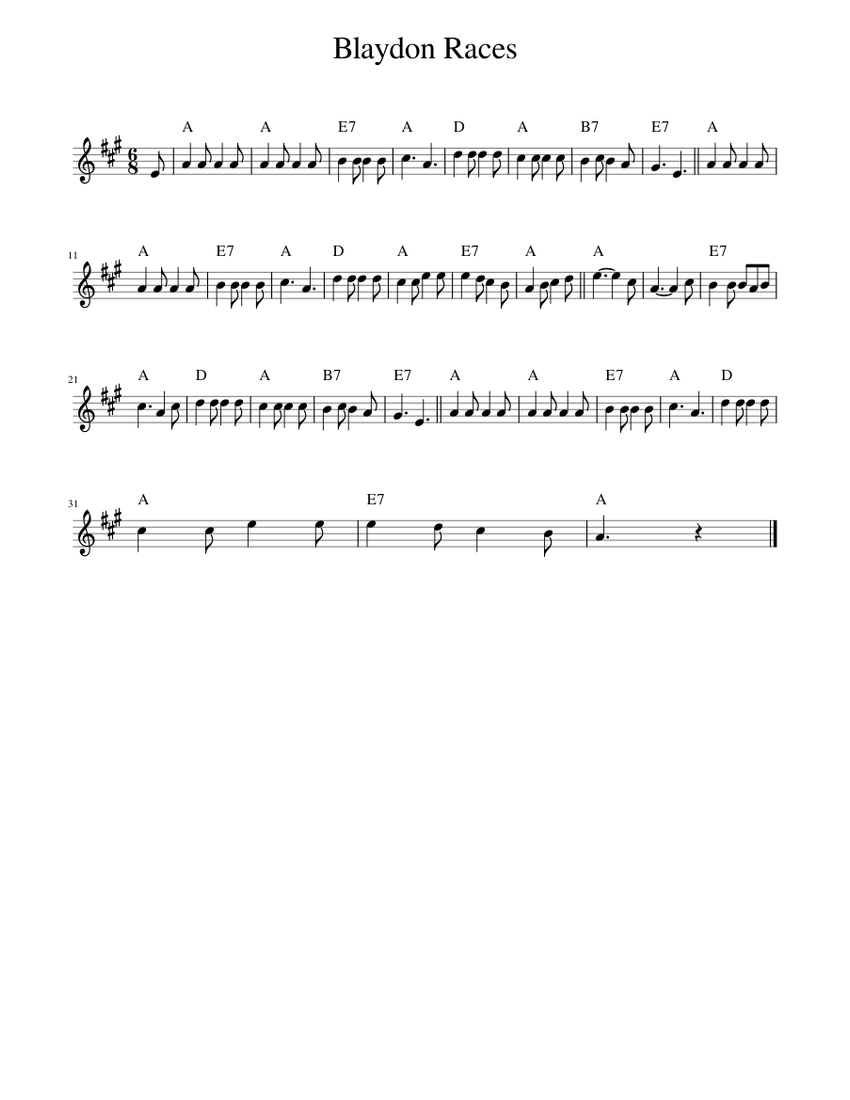 Blaydon Races Sheet music for Piano (Solo) | Musescore.com