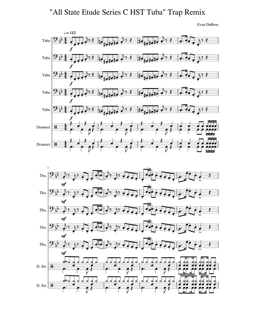 "All State Etude Series C HST Tuba" Trap Remix Sheet music for Tuba ...