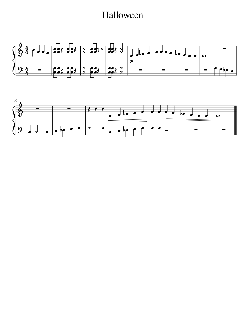 Halloween song Sheet Music for Organ (Solo) | MuseScore.com