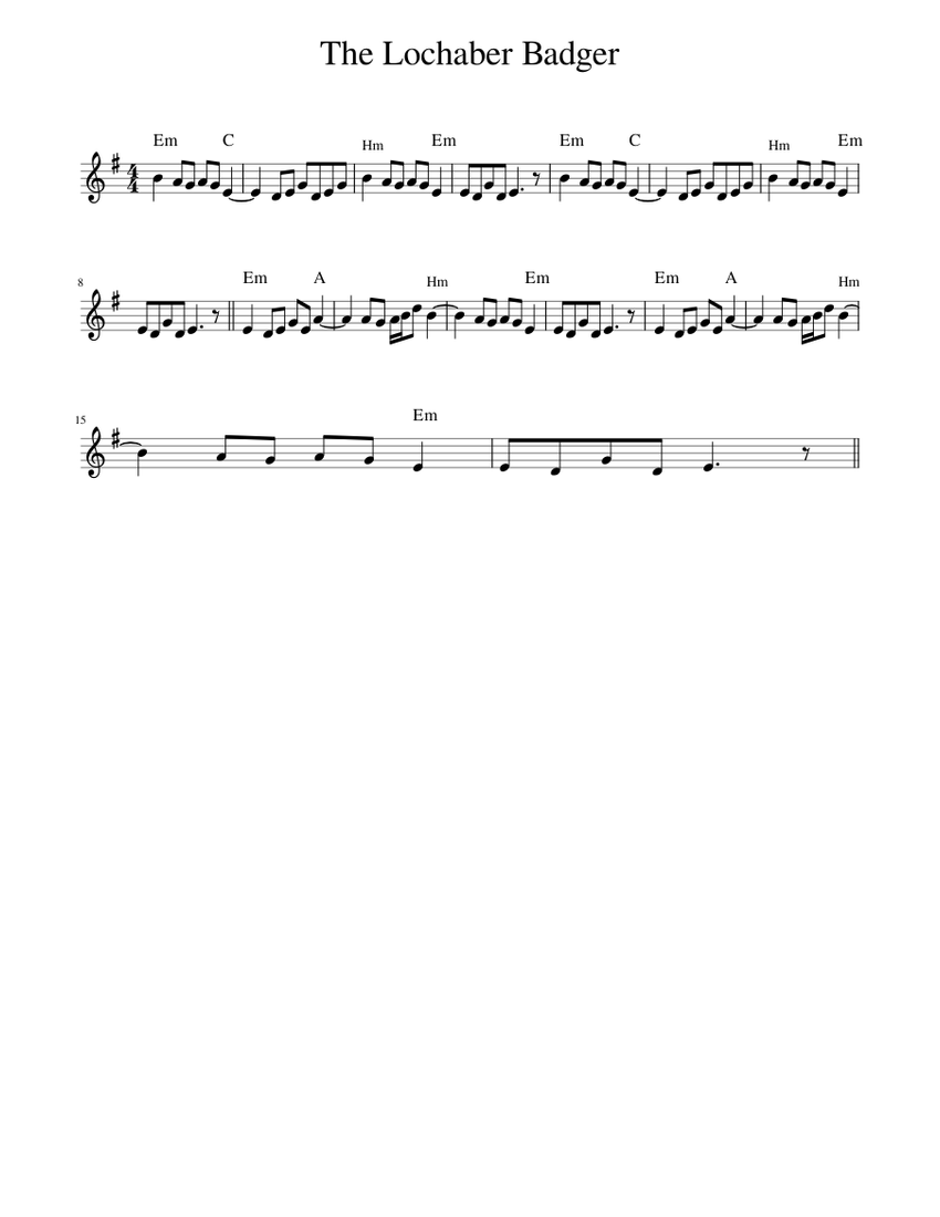 The Lochaber Badger Sheet music for Piano (Solo) Easy | Musescore.com