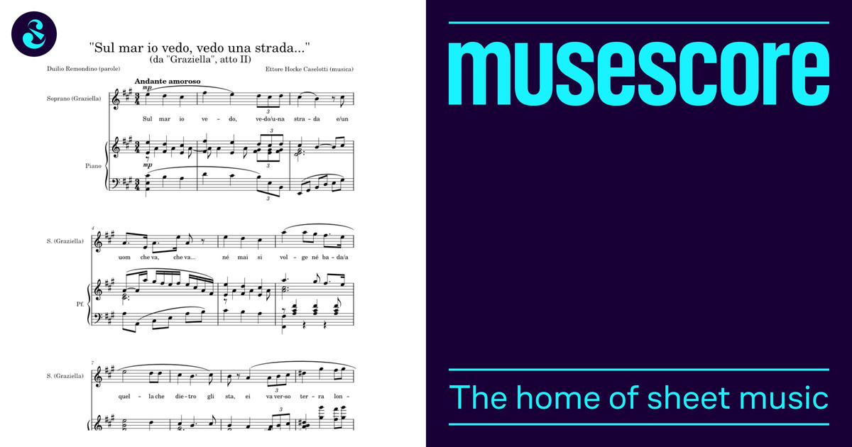 "Sul mar io vedo, vedo una strada..." (da "Graziella", atto II ...