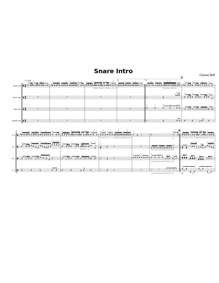 Snare Intro - piano tutorial